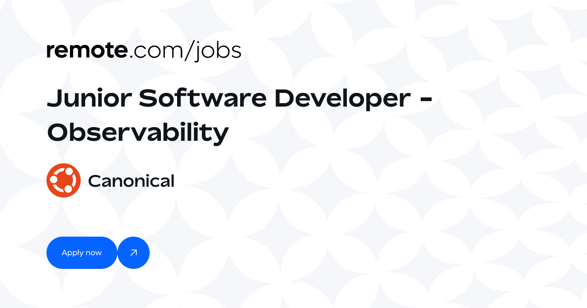 Junior Software Developer - Observability at Canonical | Remote